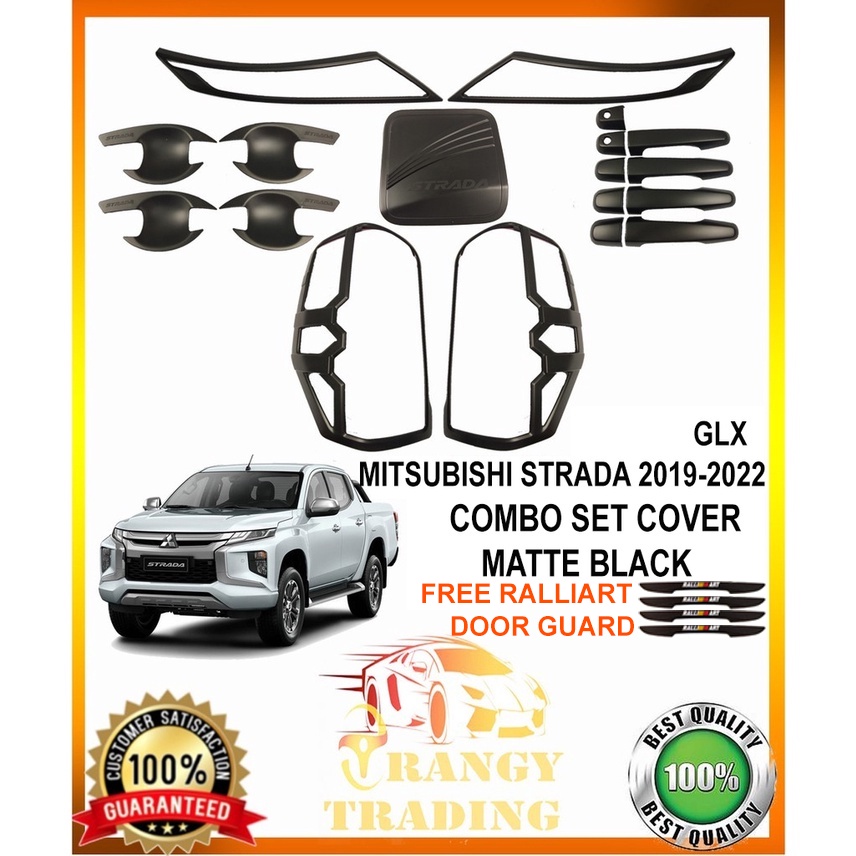 Mitsubishi Strada 2019 to 2023 GLX Garnish Combo set cover matte black ...