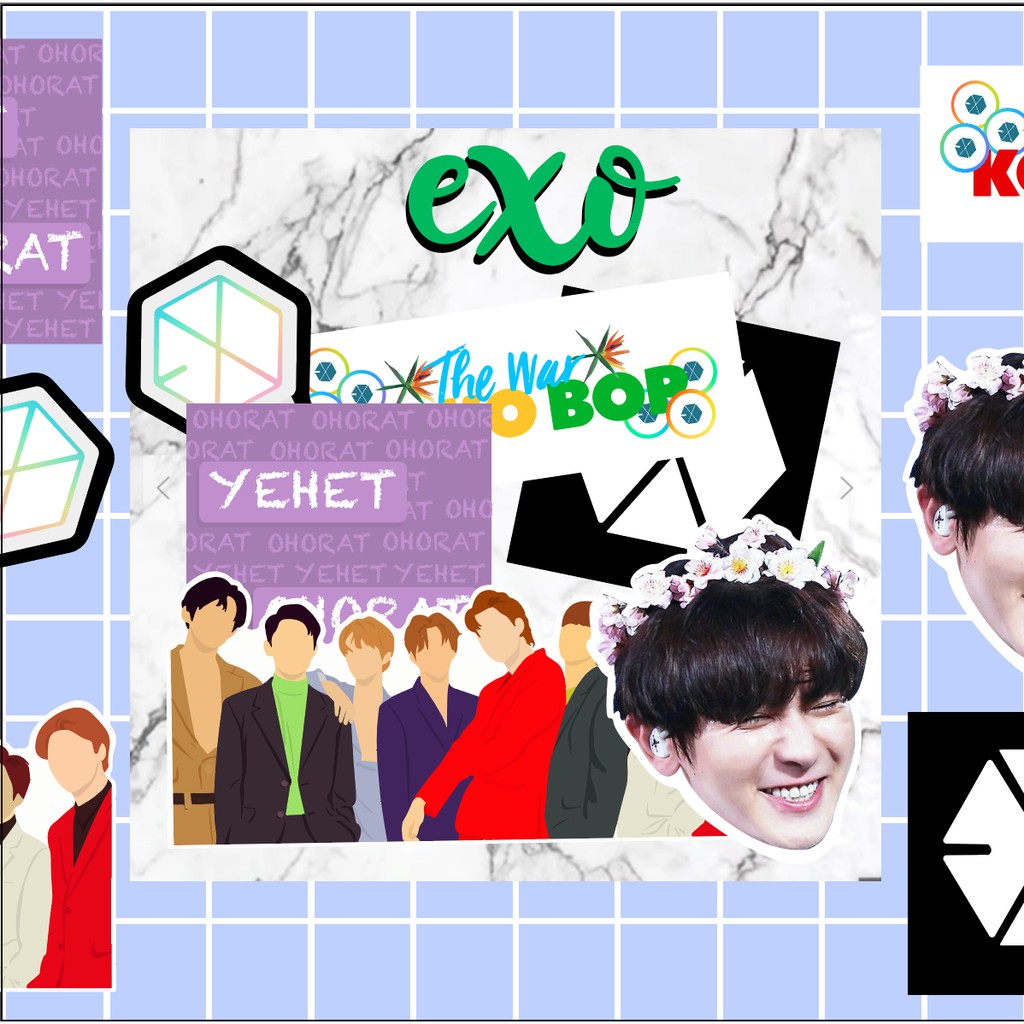 *WATERPROOF LAMINATED* EXO STICKER PACK (KPOP) | Shopee Philippines