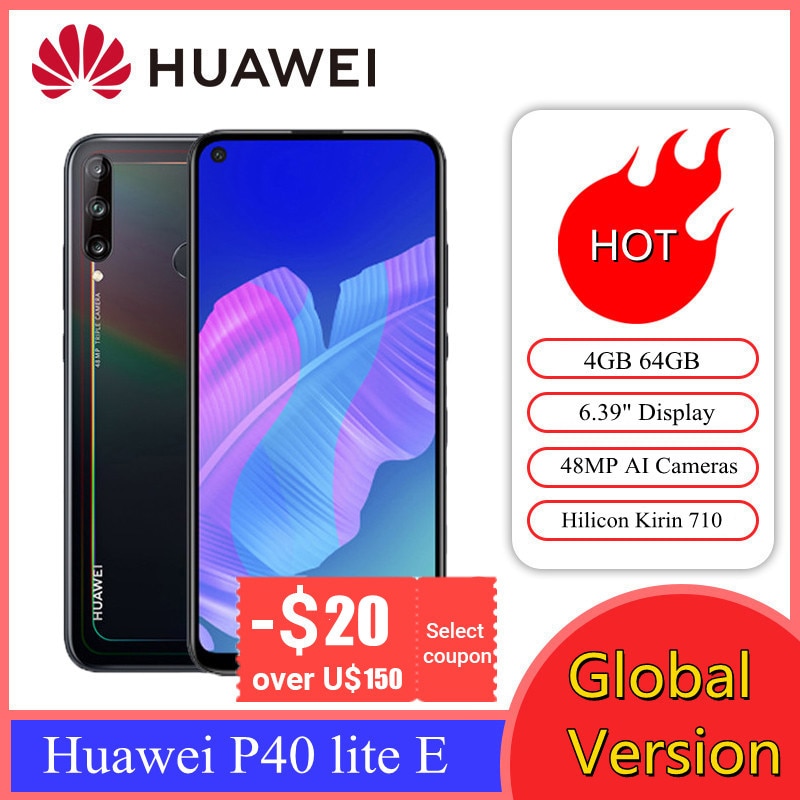 Genuine Huawei P40 Lite E 4GB 64GB Mobile Phones 48MP AI Cameras 6.39 ...