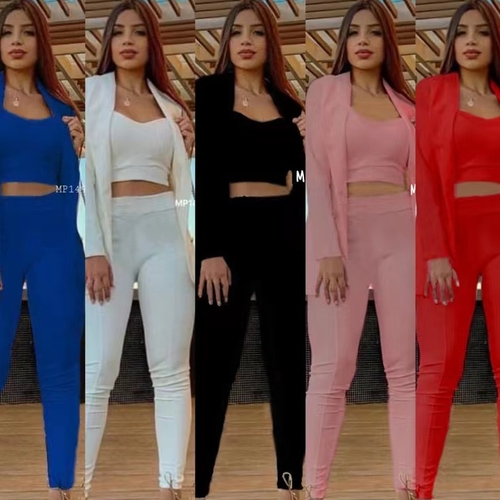 New terno 3in1 ( blazer + top and pants ) women fashion terno | Shopee ...