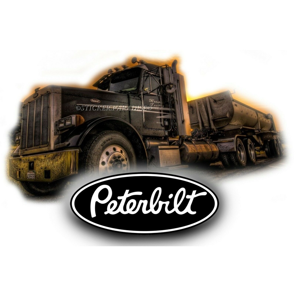 PETERBILT SEMI TRUCK DUMP STICKER DECAL GARAGE LABEL MAN CAVE TOOLBOX ...