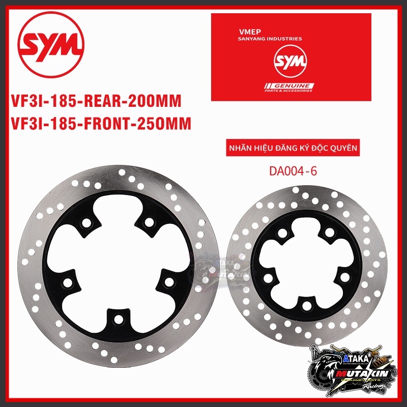 SYM VF3I 185 Disc Set (Front and Rear) 250MM FRONT 200MM REAR | Shopee ...