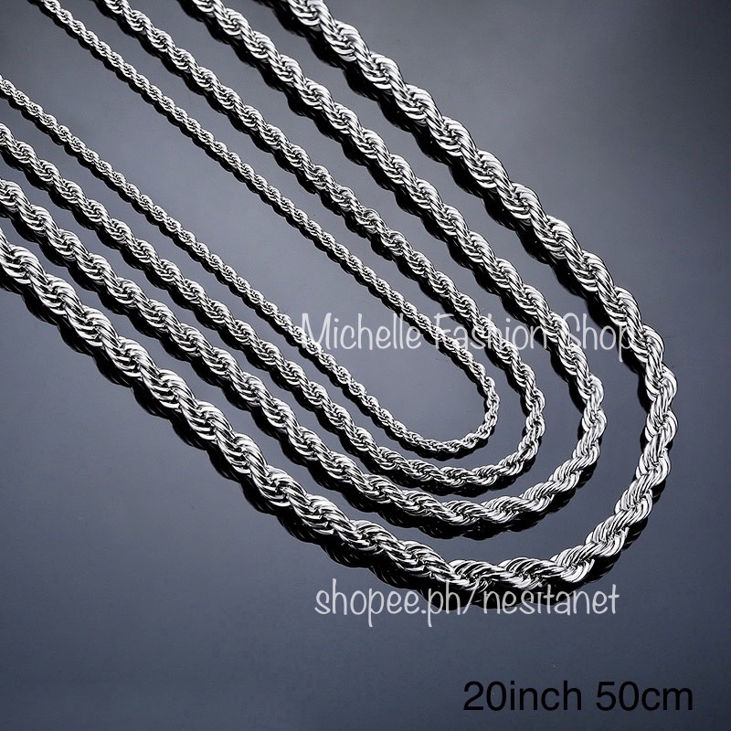 Men Women Stainless Steel Twisty Rope Chain Necklace Jewelry Gift Non ...