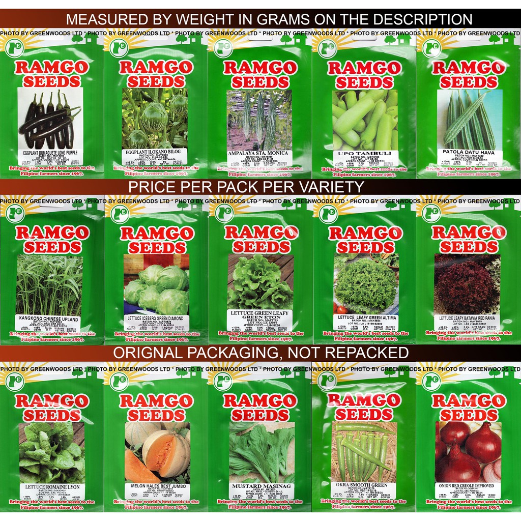 Ramgo Dealer Packet Seeds [E-O] Eggplant to Onion - Sold per Pack per ...