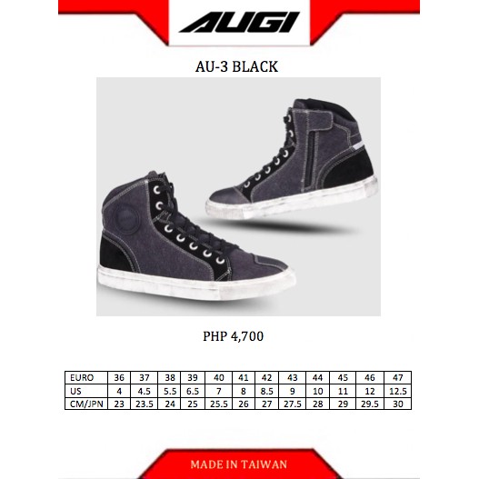 AUGI Urban Racing Boots AU-3 Black | Shopee Philippines
