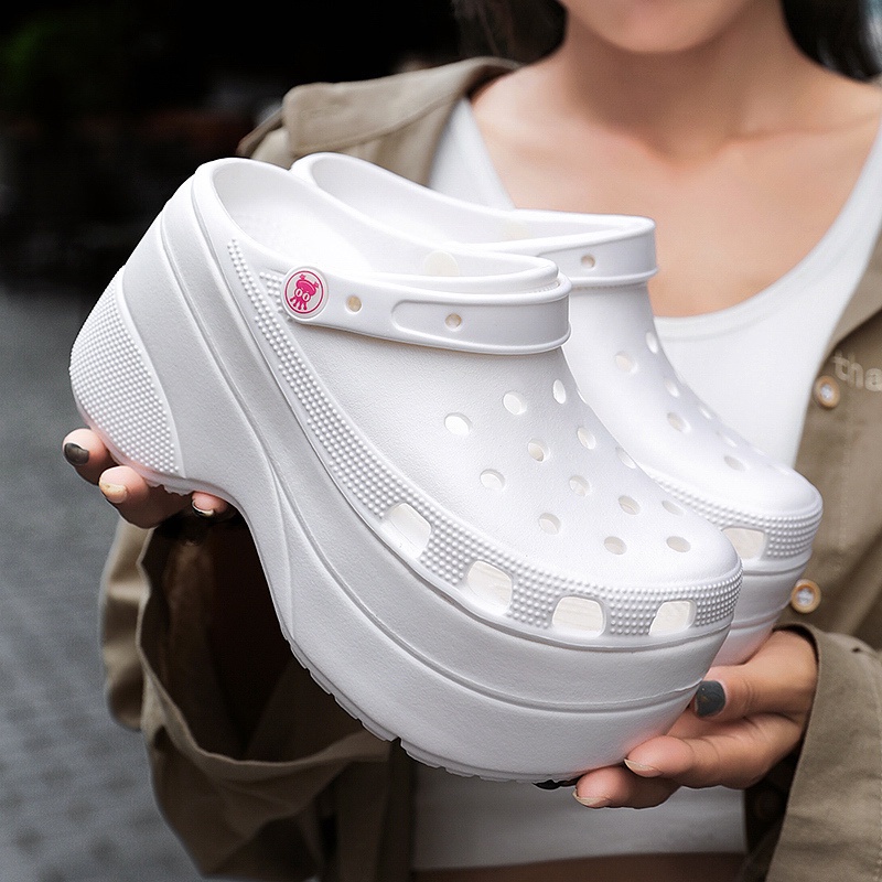 Spot women's shoes 10 cm/4 inch clogs high wedge Bae Clog black and ...