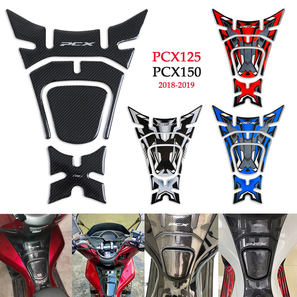 Carbon Fiber motorcycle tank pad for honda pcx 150 protection pads ...
