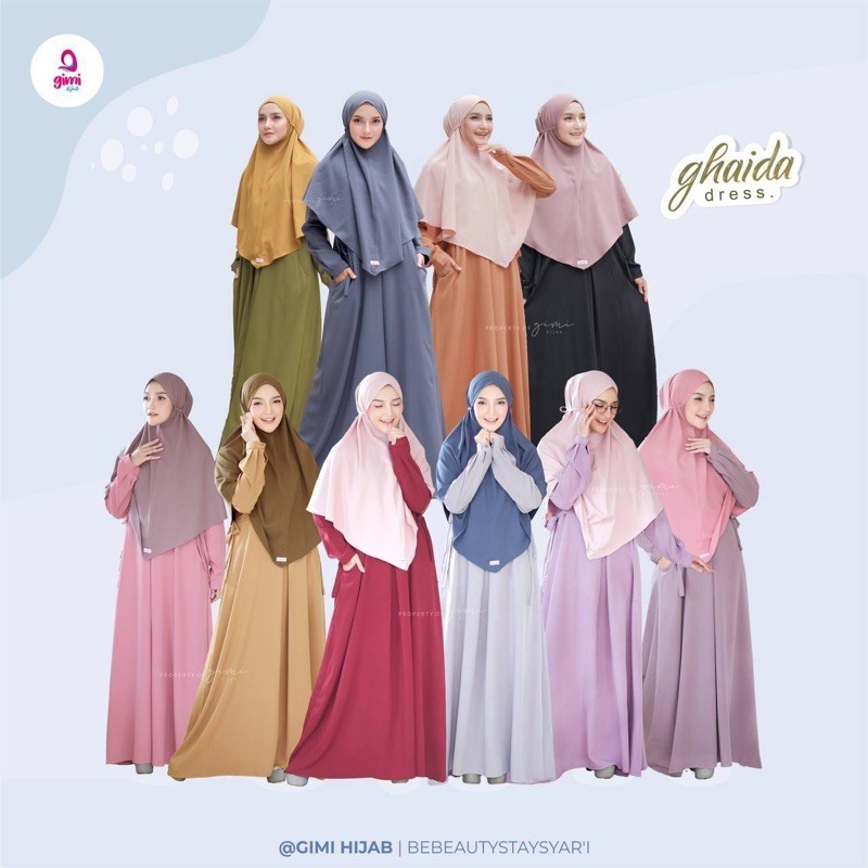 Ghaida dress by Gimi Hijab (Basic dress With flowly Material) | Shopee ...