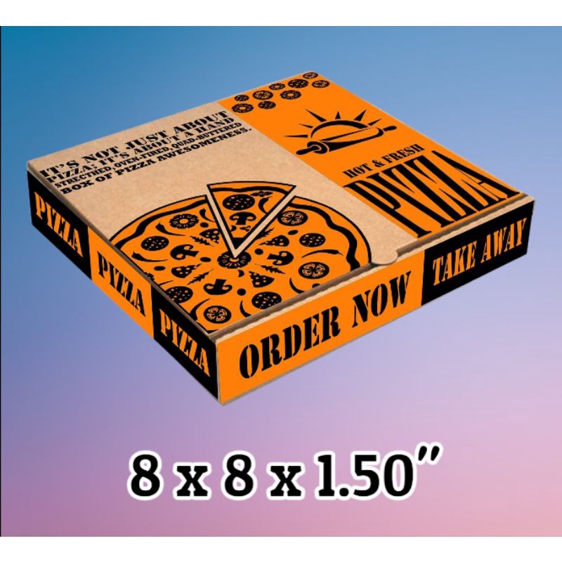 PIZZA BOX CORRUGATED - 8 inches ORANGE (50pcs/bundle) | Shopee Philippines