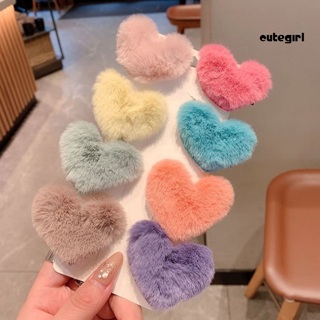CHD Hair Pin Sweet Plush Faux Mink Fur Elegant Anti-slip Hair ...