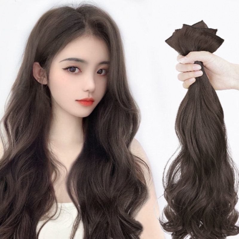 50cm Long Curly Hair Big Wave One Piece Synthetic Seamless Hair ...