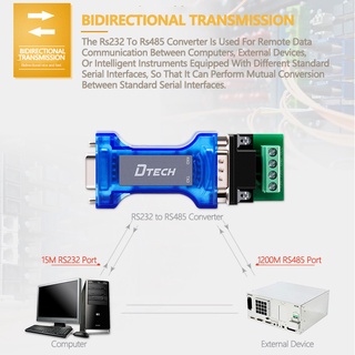 DTECH RS232 To RS485 Converter Passive RS232 RS485 Industrial Grade String Communication Data ...