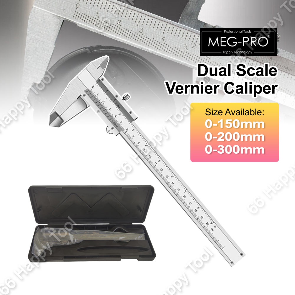 MEG-PRO Dual Scale Vernier Caliper 150mm/200mm/300mm Measurement 6Inch ...