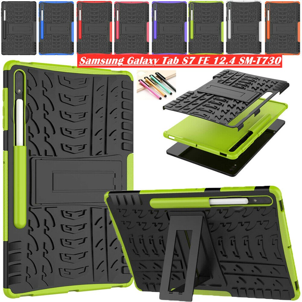 Cover For Samsung Galaxy Tab S7 FE 12.4 SM-T730 SM-T736B Stand Hard ...