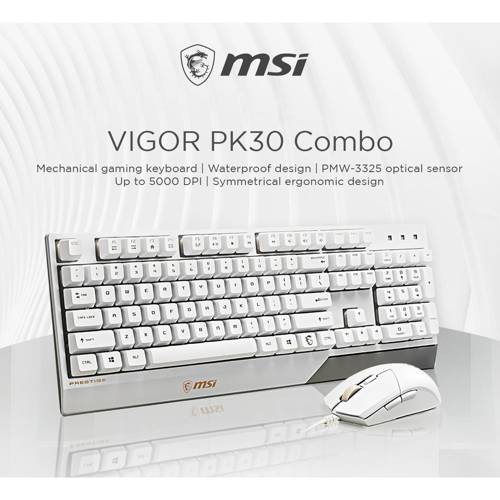 //MSI PK30 Keyboard and Mice Combo [White]// | Shopee Philippines