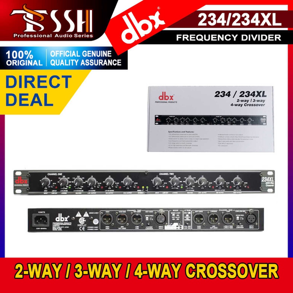 DBX 234/234XL Stereo 2 way/3 way / 4way Crossover (black) | Shopee Philippines