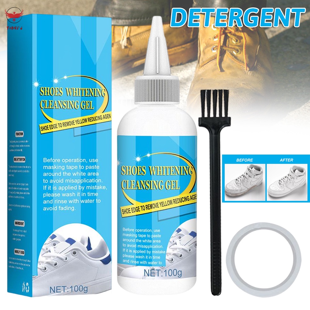 Shoes Whitening Cleaning Gel Yellow Edge Dirt Remover Liquid with Brush ...