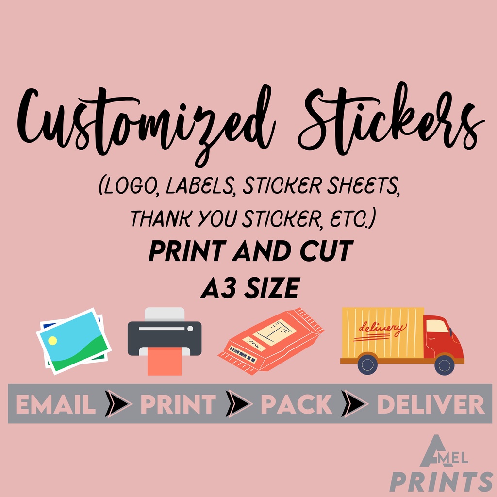 A3 Customized Sticker Labels Logo Print and Cut - Per A3 Sheet - Logo ...