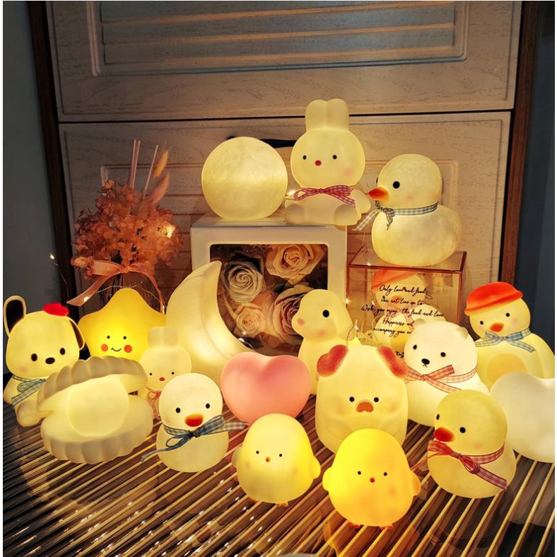 Cute children's luminous toys Night light Duck cartoon ins creative ...