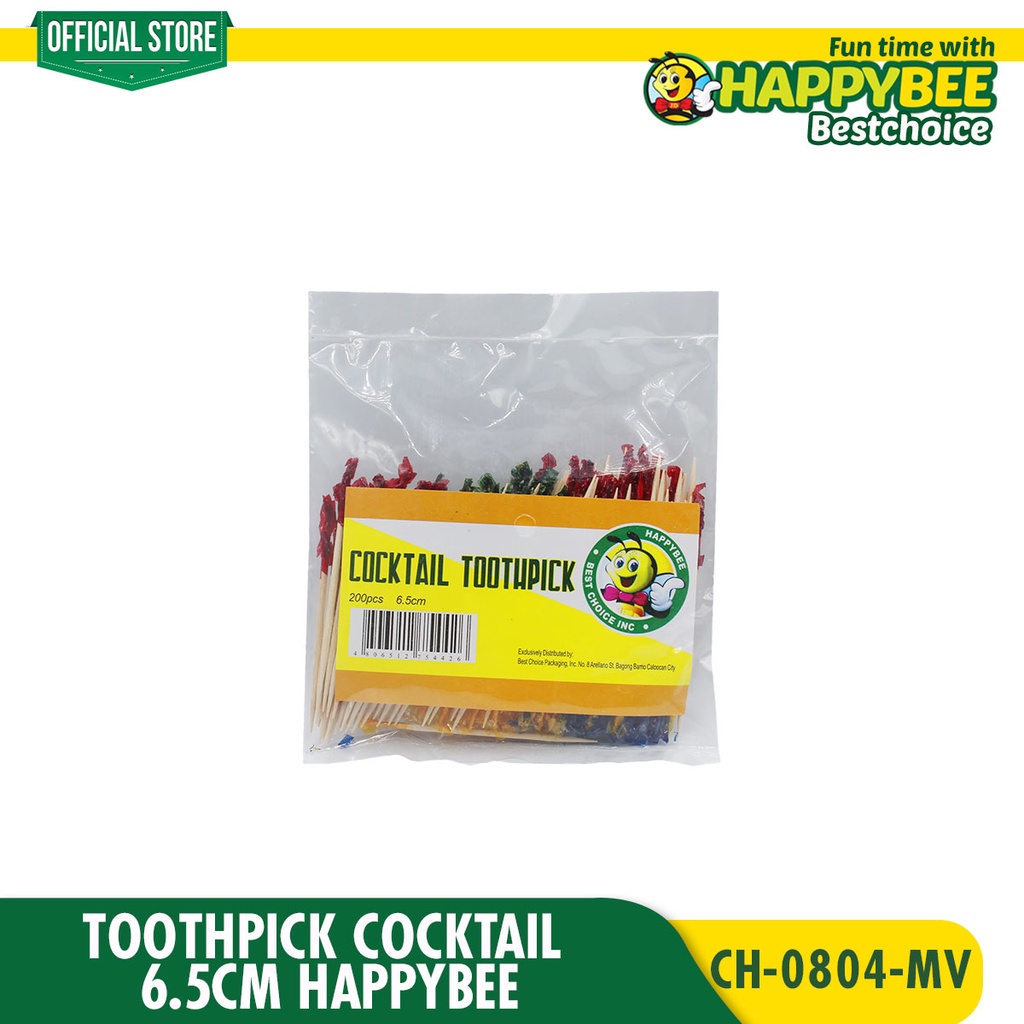 TOOTHPICK COCKTAIL 6.5CM HAPPYBEE 200'S (3 PACKS SET) | Shopee Philippines