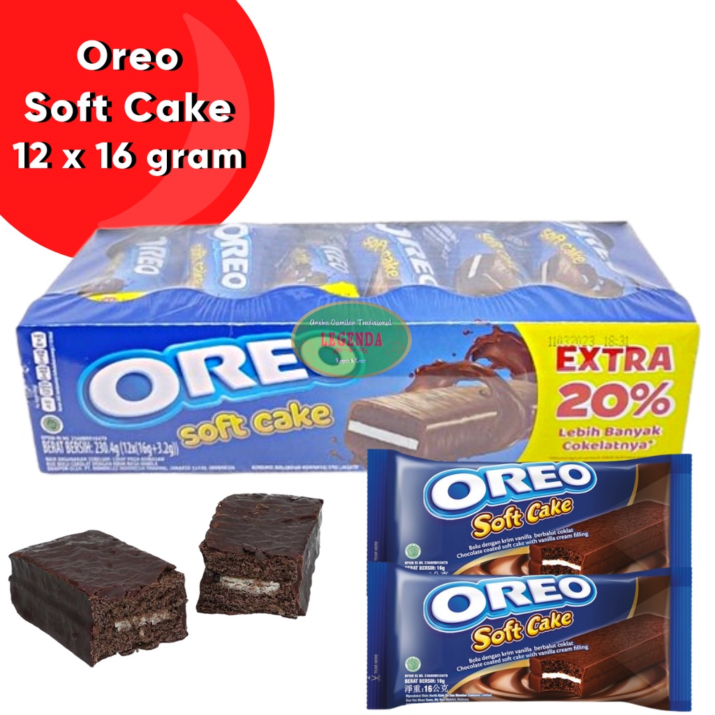 Oreo Softcake Bolu 1 box contains 12 x 16 grams of chocolate Oreo soft ...