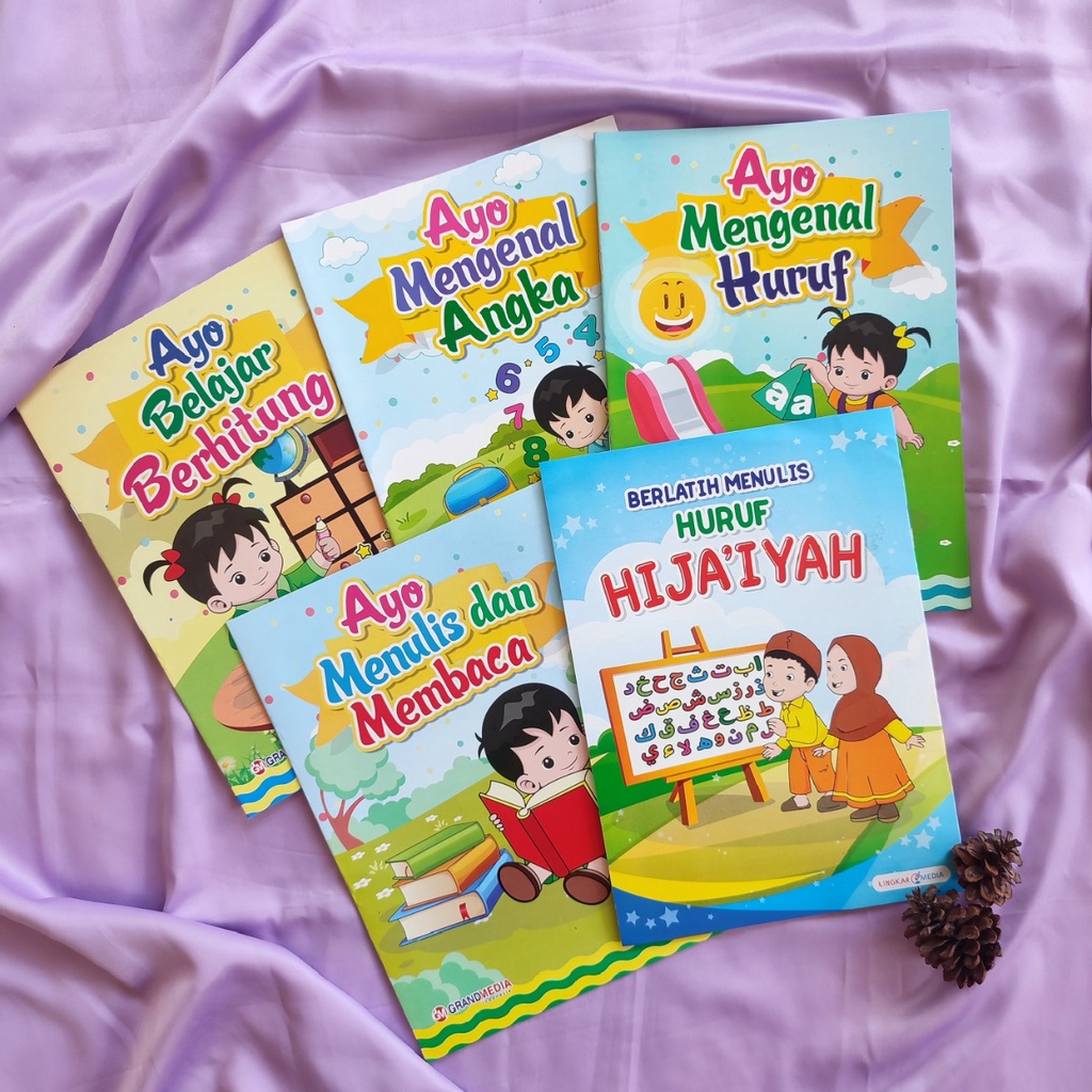 Paud Book Material Package (5 Books, Writing, Reading, Knowing Letters ...