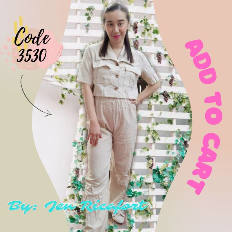 Bangkok COORDS top and pants code 3530 | Shopee Philippines