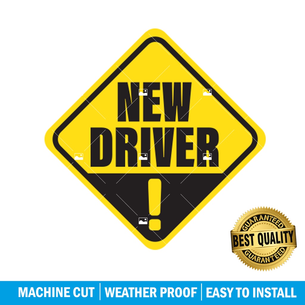 New Driver Warning Vinyl Windshield Decal Car Sticker Student Driver ...
