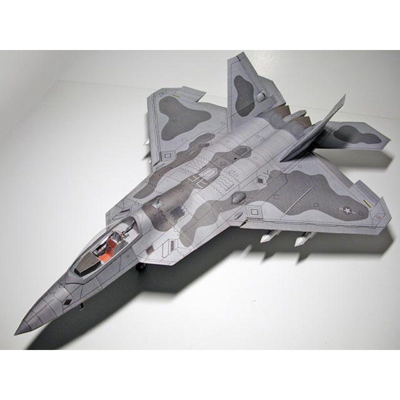 1:33 Military American F-22 Fighter Raptor Airplane Paper Model ...