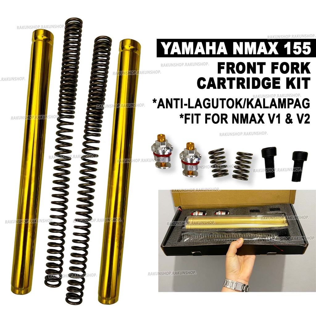 Yamaha NMAX V1 V2 155 Front Fork Cartridge Kit Gold Anti Lagutok Anti ...