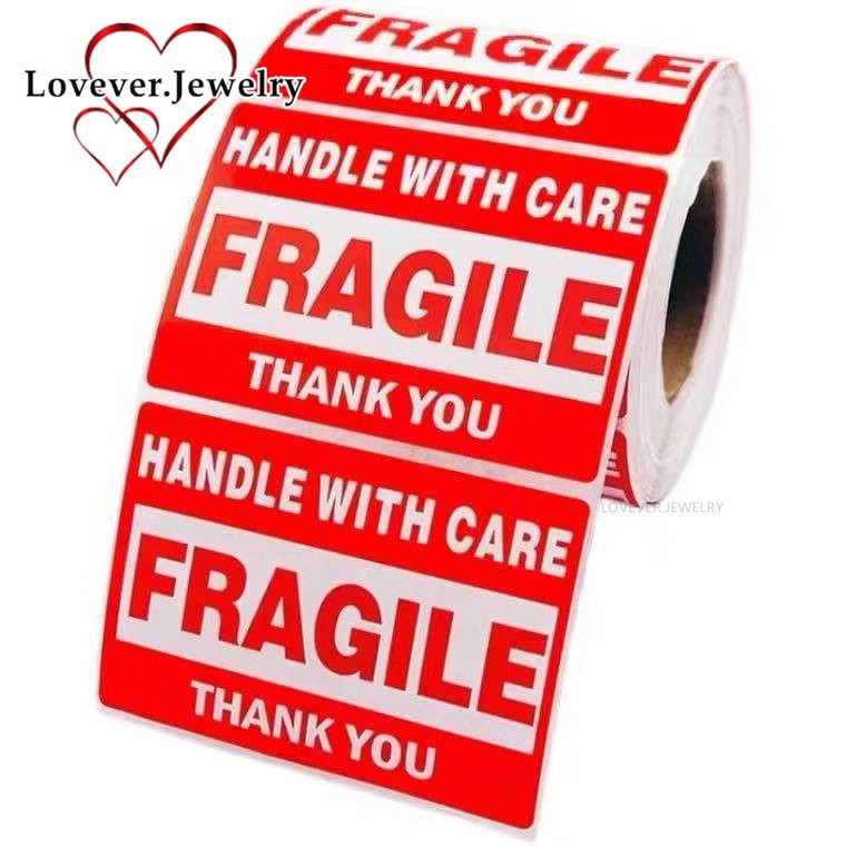 500Pcs/Roll Packing Warning Sticker Fragile Shipping Mailing Handle ...