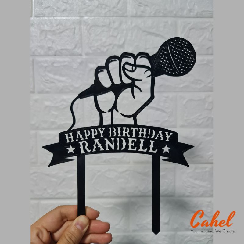 Happy Birthday Cake Topper Singer Karaoke Mic Microphone The Voice Cake ...