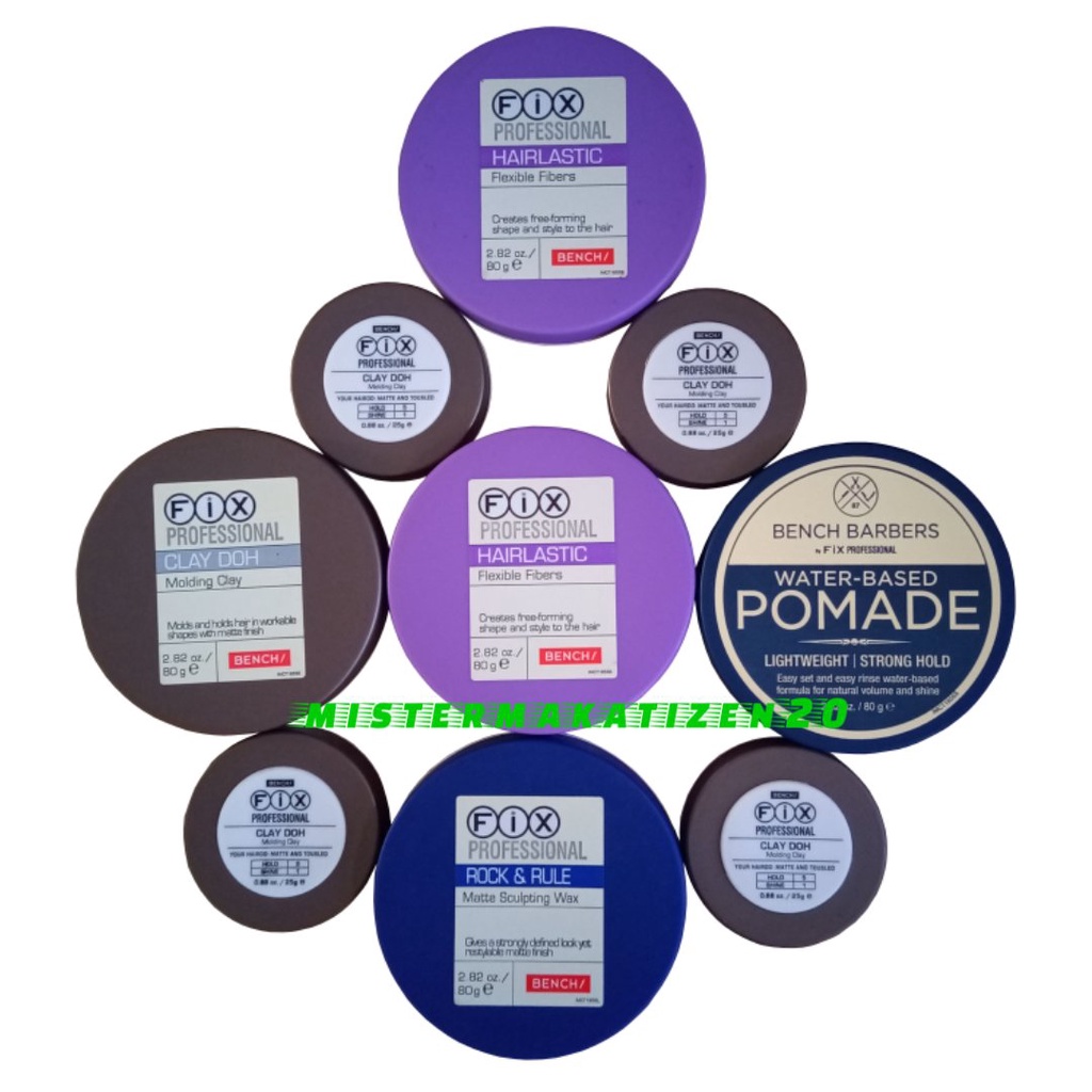 Bench Fix Clay Doh Barbers Pomade Hairlastic Rock and Rule | Shopee ...