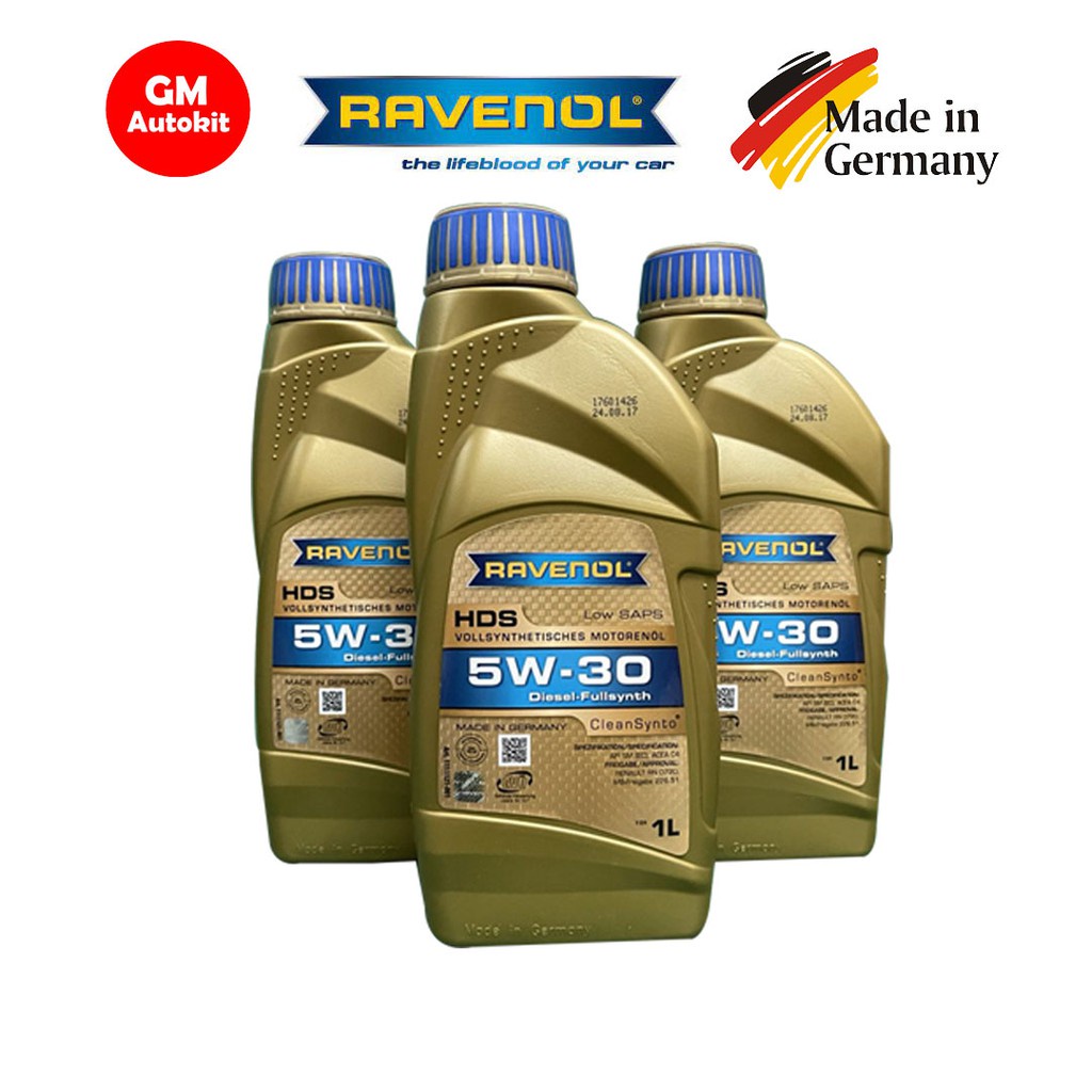 Ravenol Premium Fully Synthetic Engine Oil Hds 5W-30 Diesel 1L | Shopee ...
