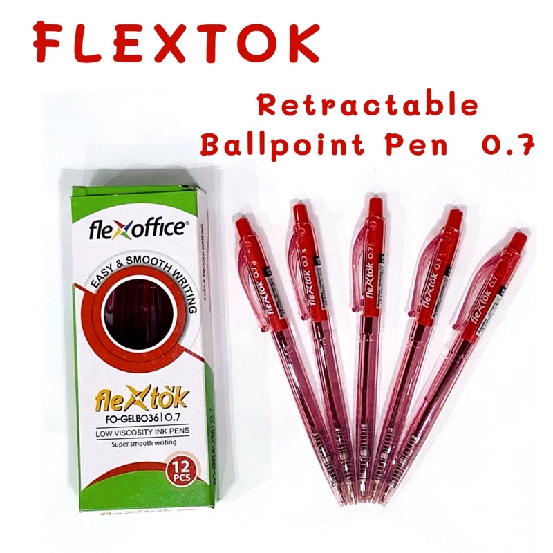 FlexOffice FlexTok Retractable Ballpoint Pen 0.7 per piece | Shopee ...