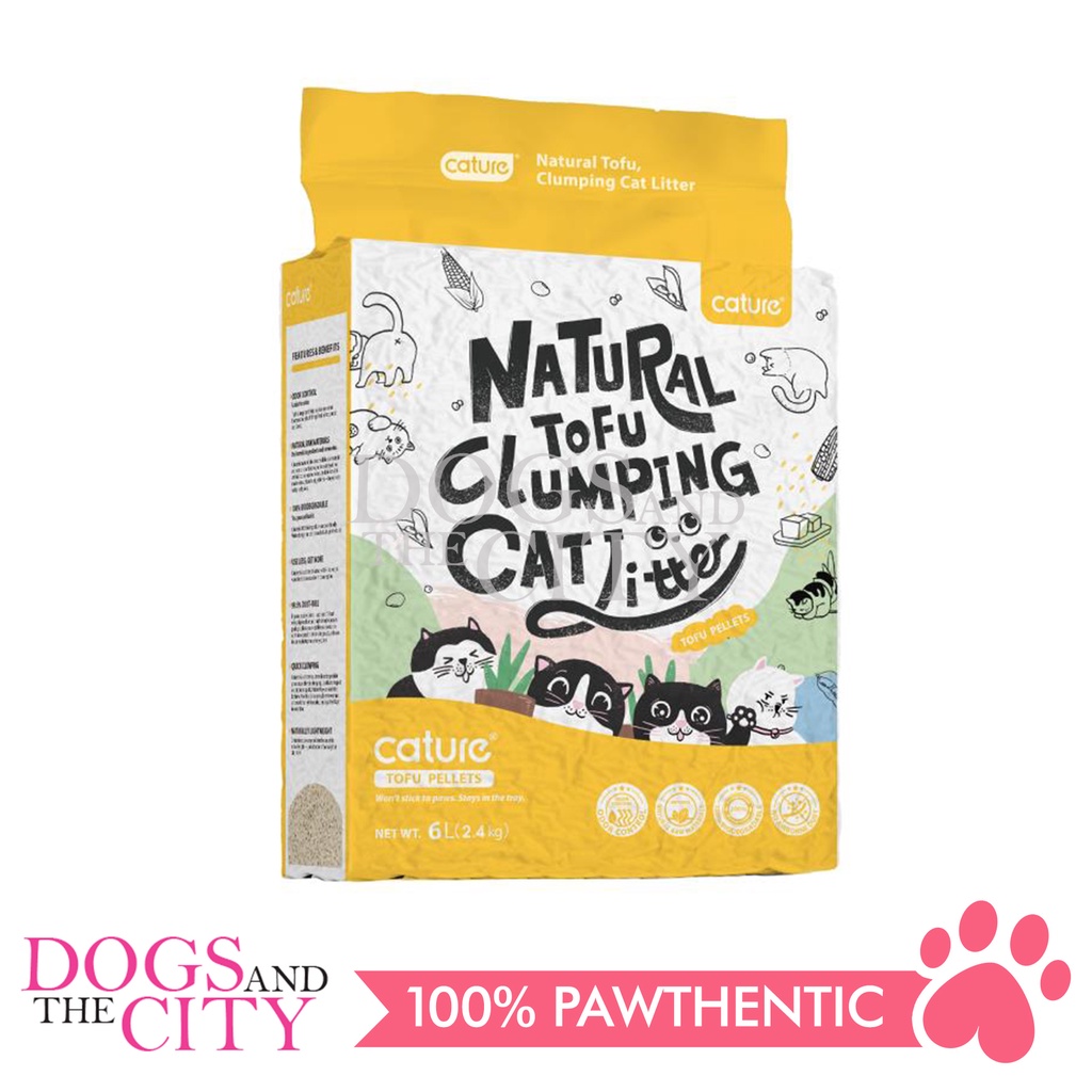 Cature Natural Tofu Milk Flavor Clumping Cat Litter (5.5 lbs) 6 Liters ...