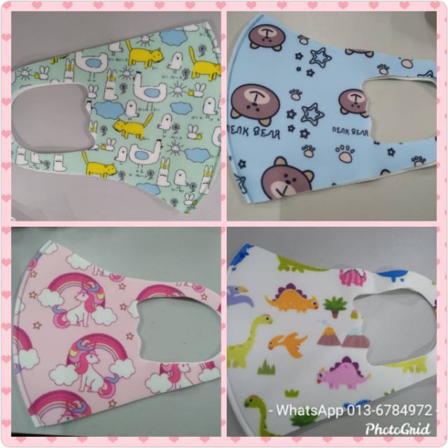 BOLEH BASUH Reusable Kids Face Mask Boy Girl topeng muka kanak-kanak ...