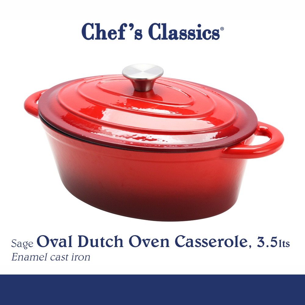 Chef's Classics Sage Oval Dutch Oven Casserole, 3.5lts | Shopee Philippines