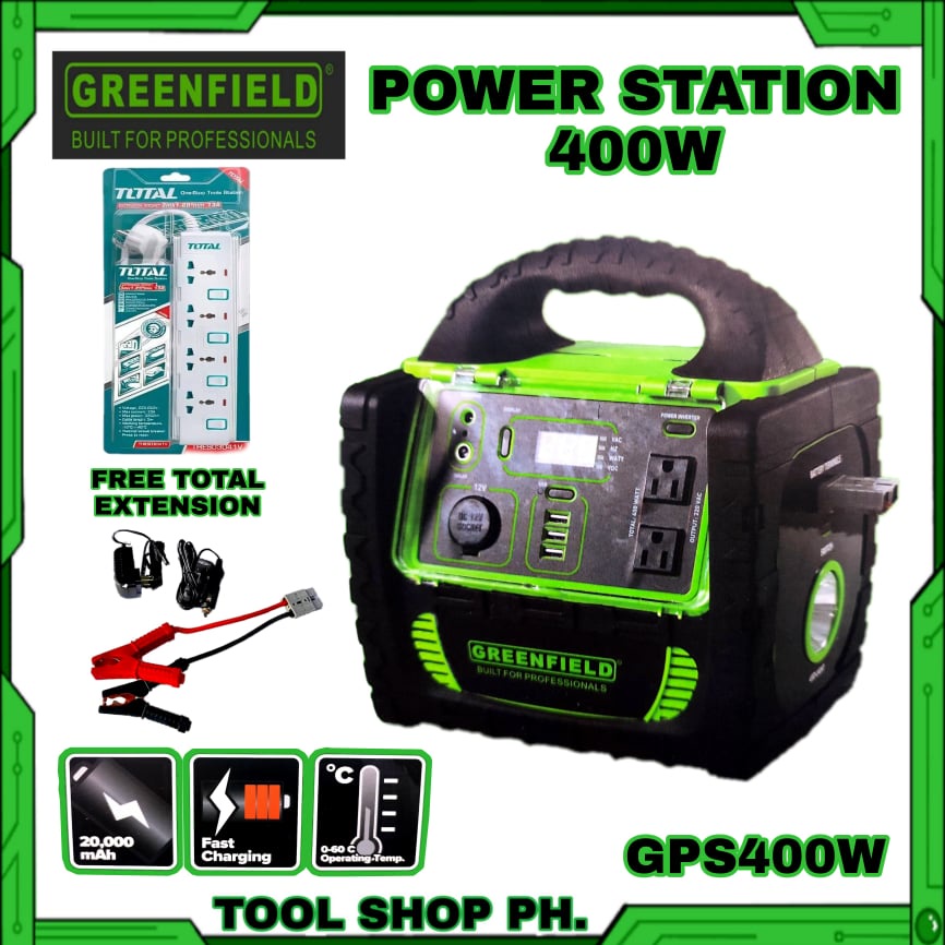 GREENFIELD Power Station 400Watts GPS400W with FREE EXTENSION | Shopee ...
