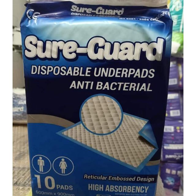 SURE-GUARD DISPOSABLE UNDERPADS ANTI-BACTERIAL | Shopee Philippines