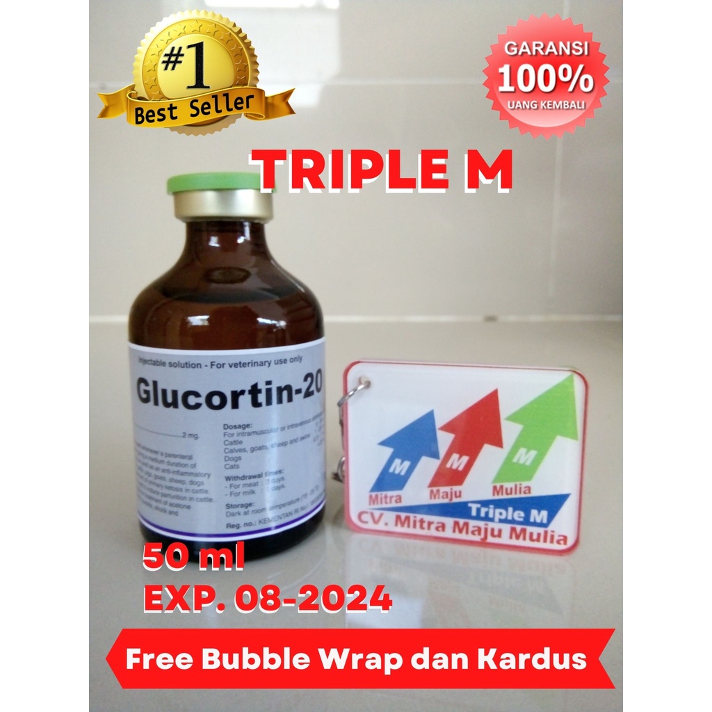 Glucortin 20 Vol 50 ml Antiinflamationalgesic Antipiretic Cow Etc ...