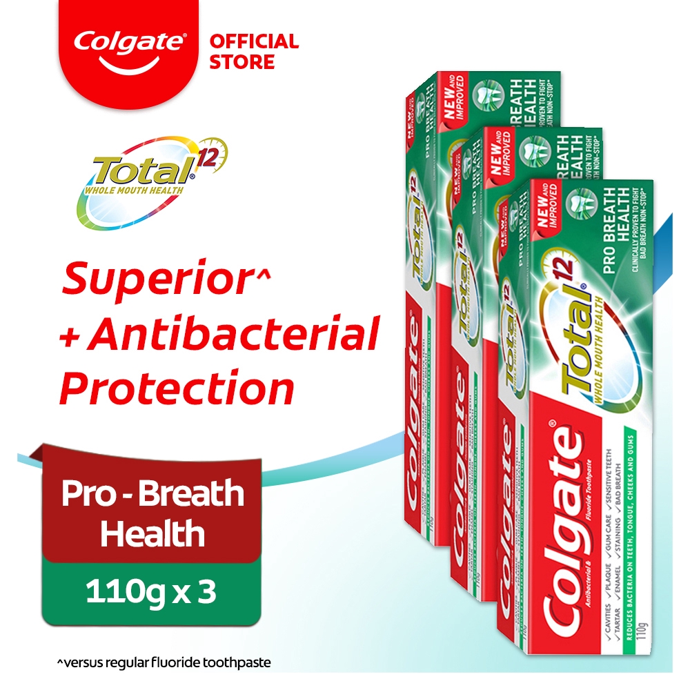 Colgate Total Pro-Breath Health Multi-Benefit Antibacterial Toothpaste ...