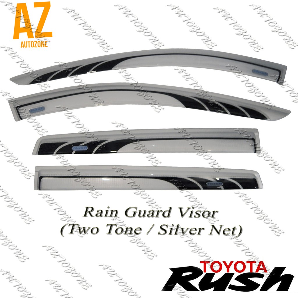 Toyota Rush 2018-2019 Rain Guard Window Visor (Two Tone / Silver Net ...
