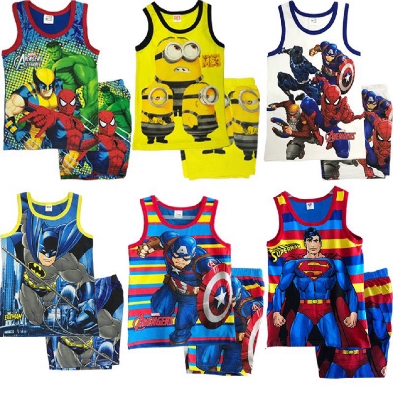 Terno Characters sando with short for kids boys | Shopee Philippines
