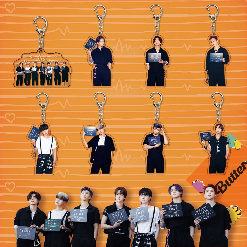 KPOP BTS-520 Butter Keychain Keyring Bangtan Boys TINY TAN Dynamite V JUNGKOOK JIMIN JIN SUGA RM ...
