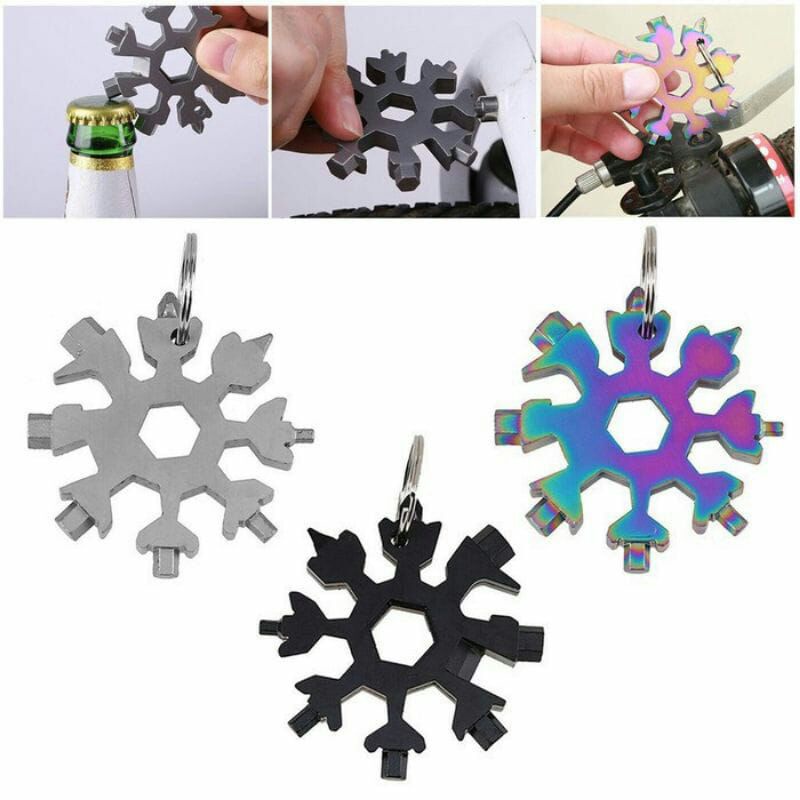 Multi-Purpose Key Multi Tool 18 IN 1 Snow FLAKE Multi-Tool POCKET Tool ...