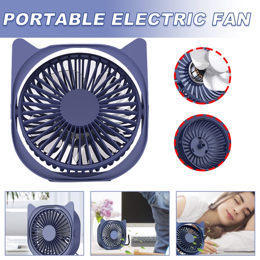 Small USB Desk Fan 3 Speeds Personal Mini Cooling Fan 360° Rotatable ...