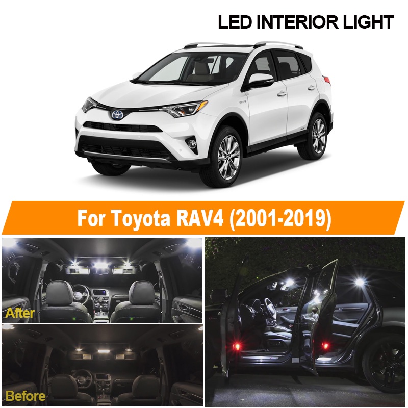 White Car Error Free Bulbs LED Interior Light Kit For Toyota RAV4 2001 ...