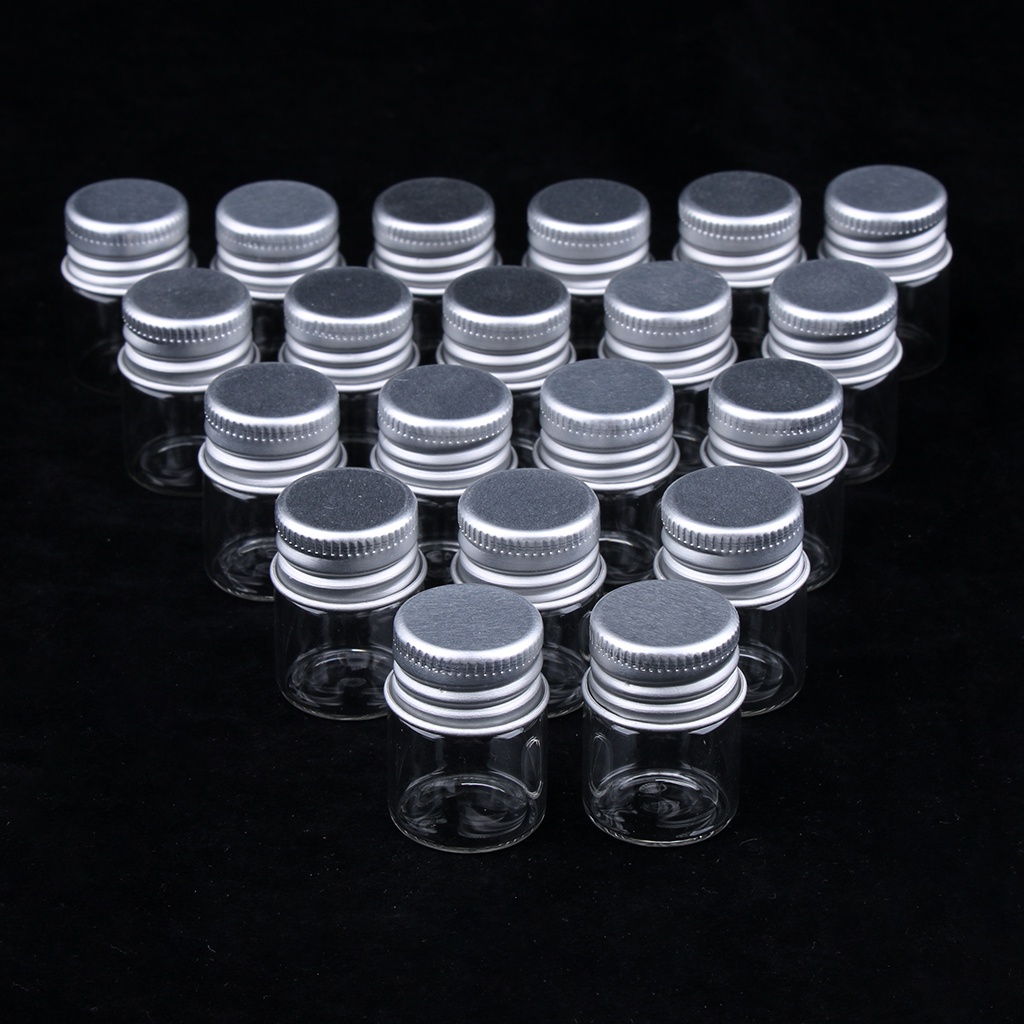 20pcs 50ml Clear Bottle Liquid Sampling Vials Aluminum Cap Refillable ...