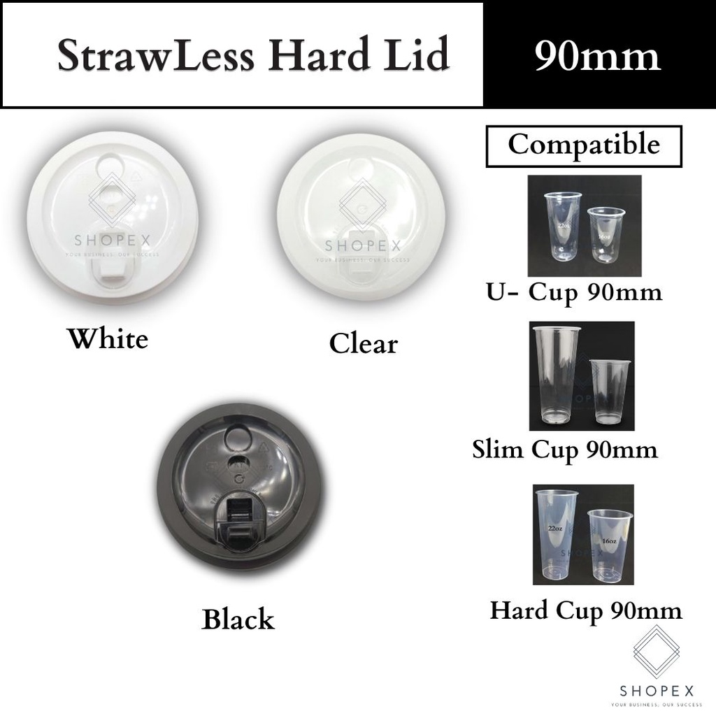 Strawless Hard Lid 90MM for slim cup hard cup / Hard Milk Tea Cups ...